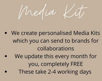 Custom Influencer Media Kit - Etsy