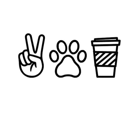 Peace Paws Coffee Decal Dog Car Window Decal Custom Pet | Etsy