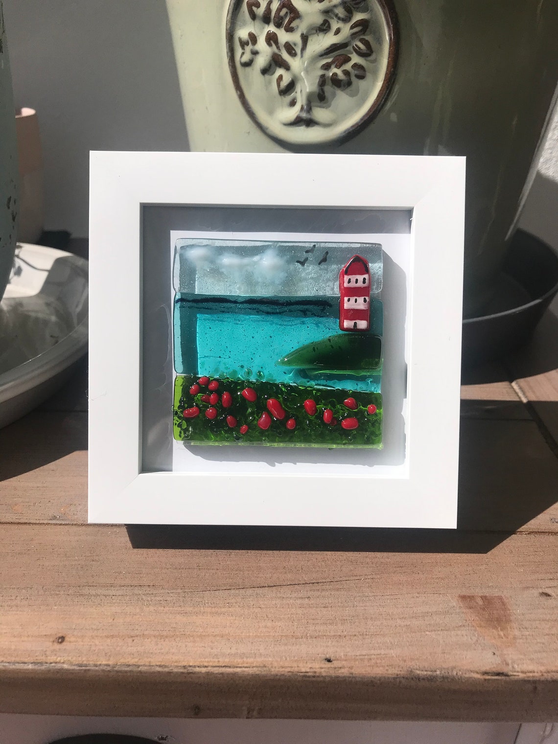 Fused Glass Cornish Lighthouse, Lighthouse Art, Gift for Cornwall Lover ...