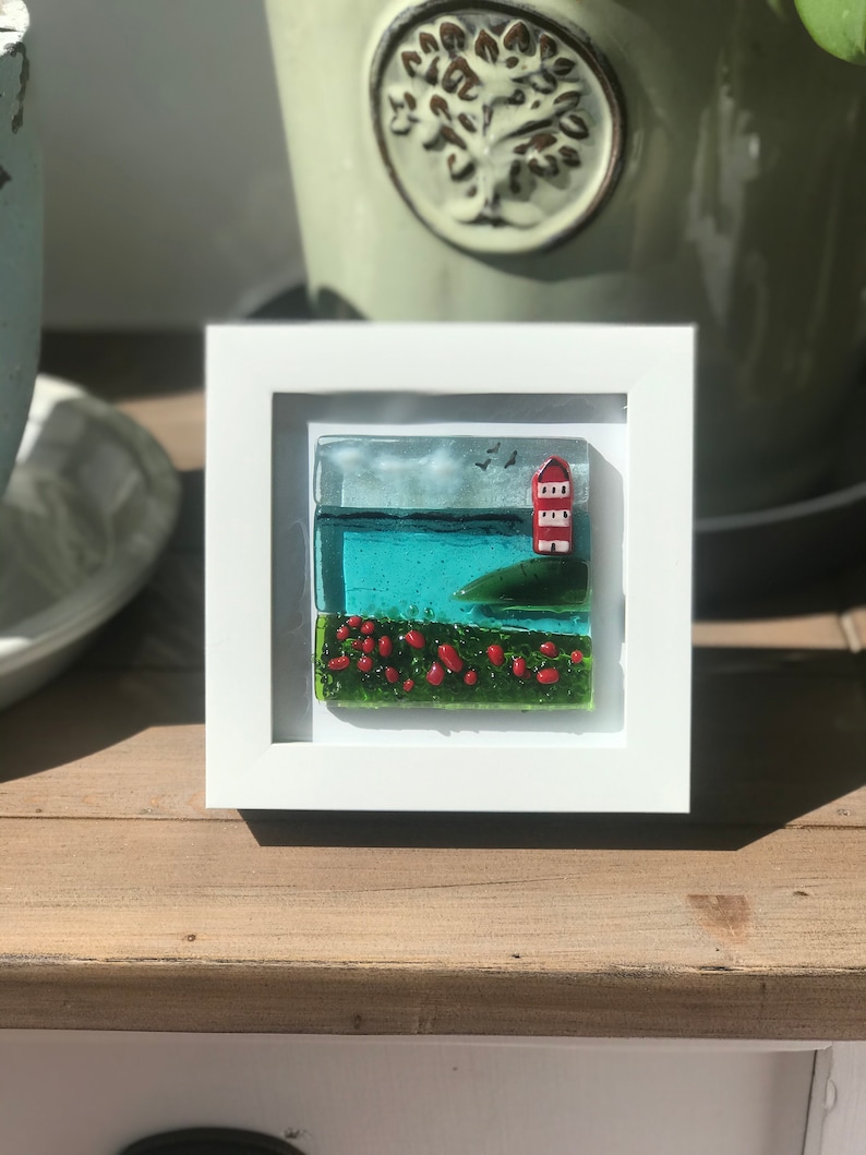 Fused Glass Cornish Lighthouse, Lighthouse Art, Gift for Cornwall Lover ...