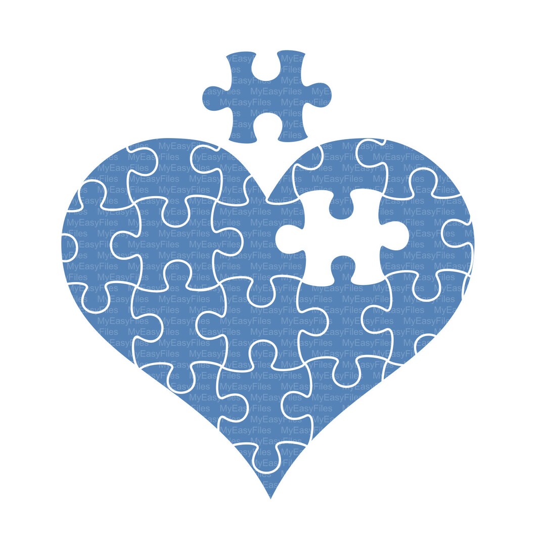 Puzzles Heart Svg - Etsy