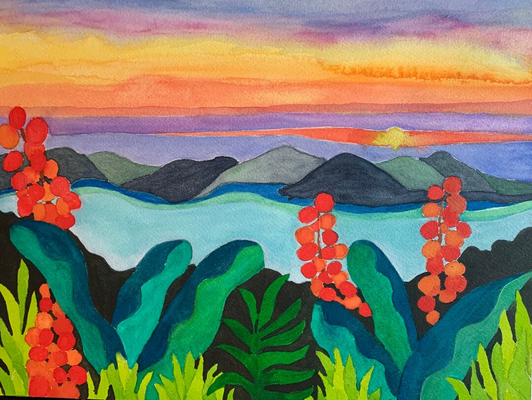 St. John, USVI Sunset Giclée Print - Etsy