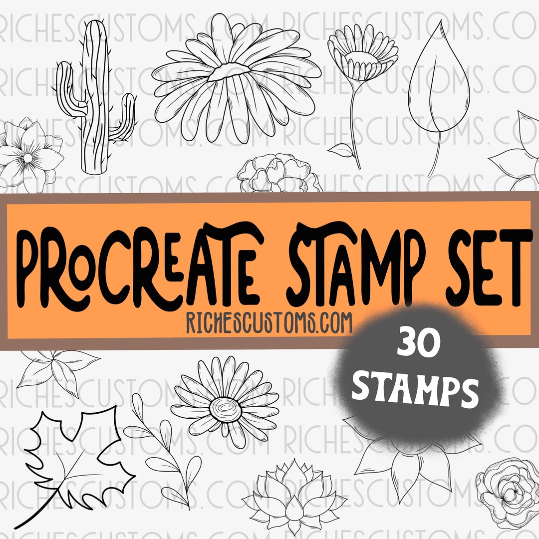 Procreate Floral Stamp Set - Etsy