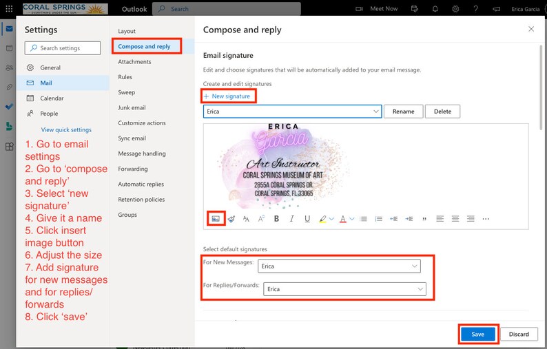 Pink Watercolor Email Signature - Etsy