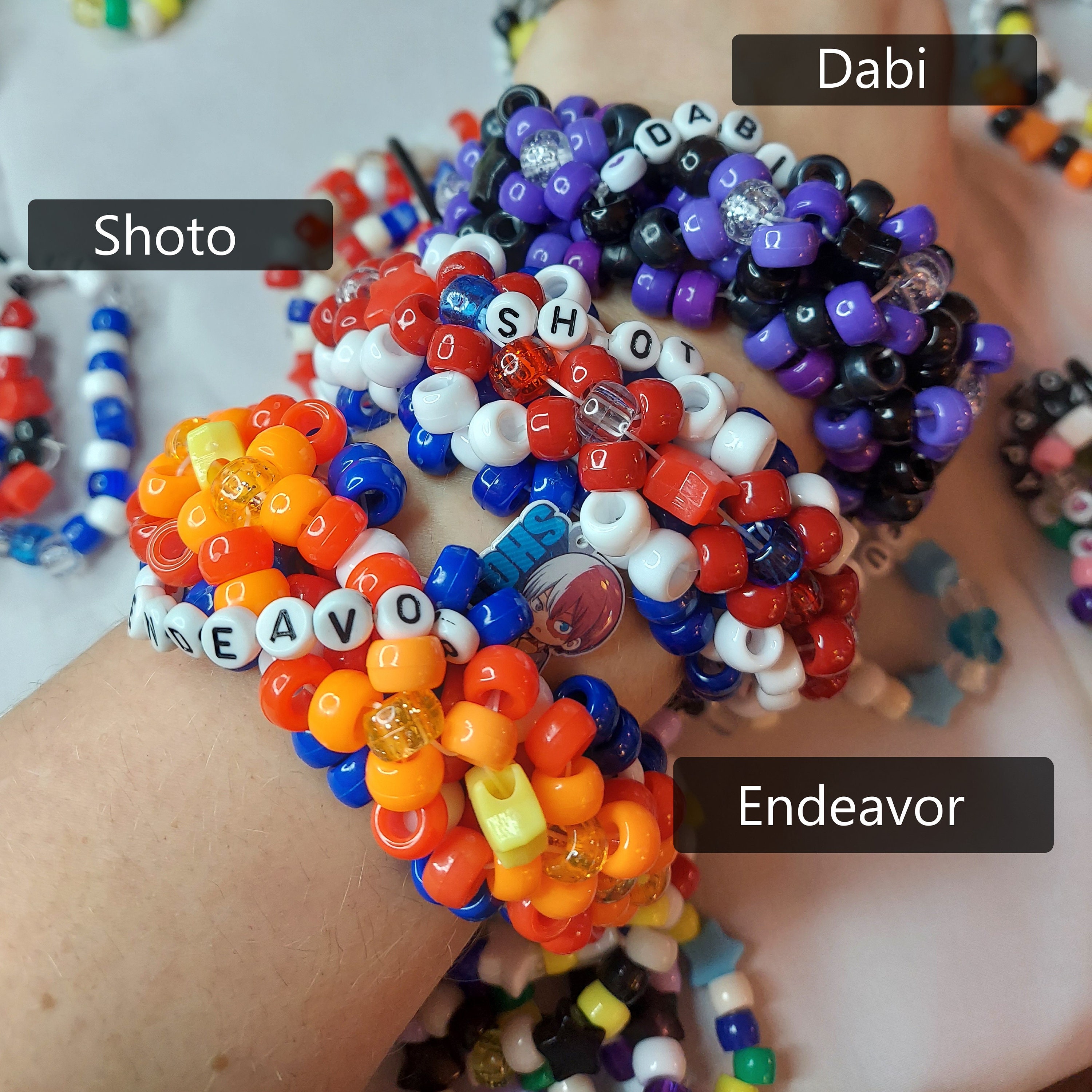 Large MHA Character Kandi Bracelets - Etsy