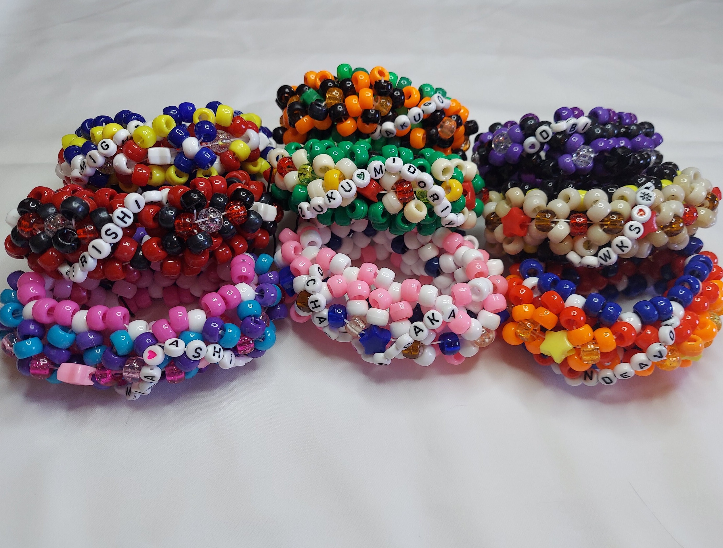 Large MHA Character Kandi Bracelets - Etsy