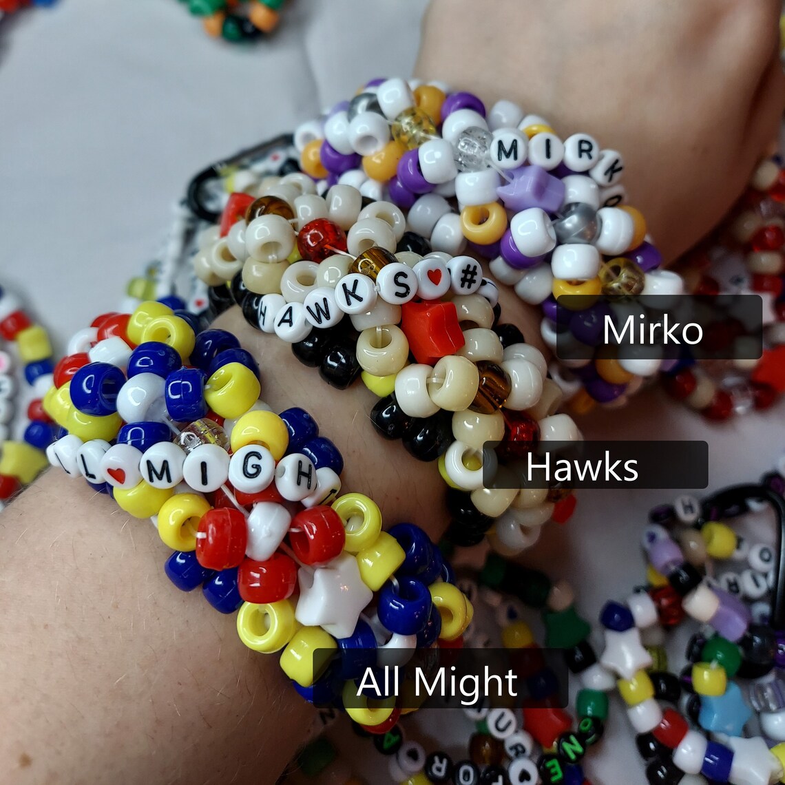 Large MHA Character Kandi Bracelets - Etsy