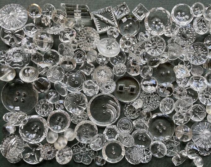 Antique & Vintage Clear Glass Buttons, Wonderful Sparkly Glass Button ...