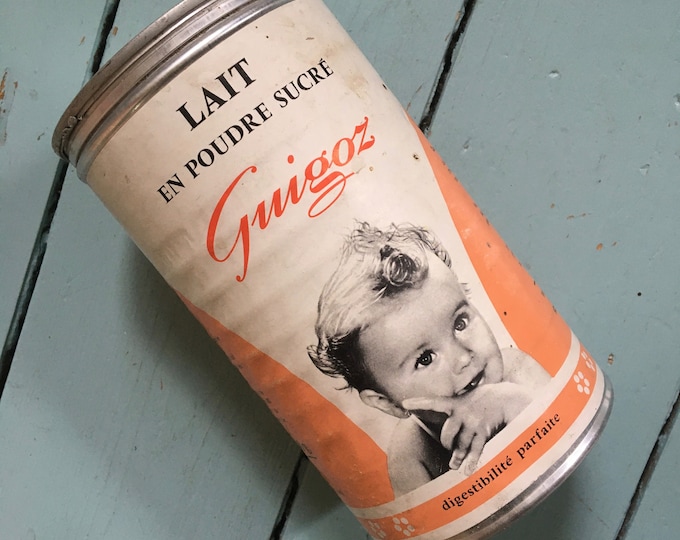 Vintage French Powdered Milk Baby Food Tin, Guigoz, Aluminium Tin ...
