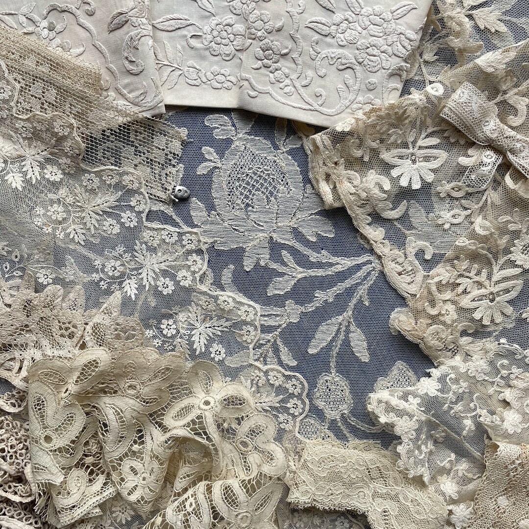Antique Vintage Ecru and Ivory Lace Items Time Worn Scraps & - Etsy