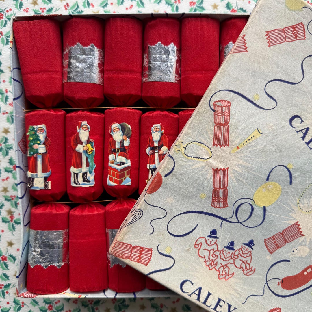Vintage Christmas Crackers, Full Box of Caley's Crackers, 1950s Vintage ...