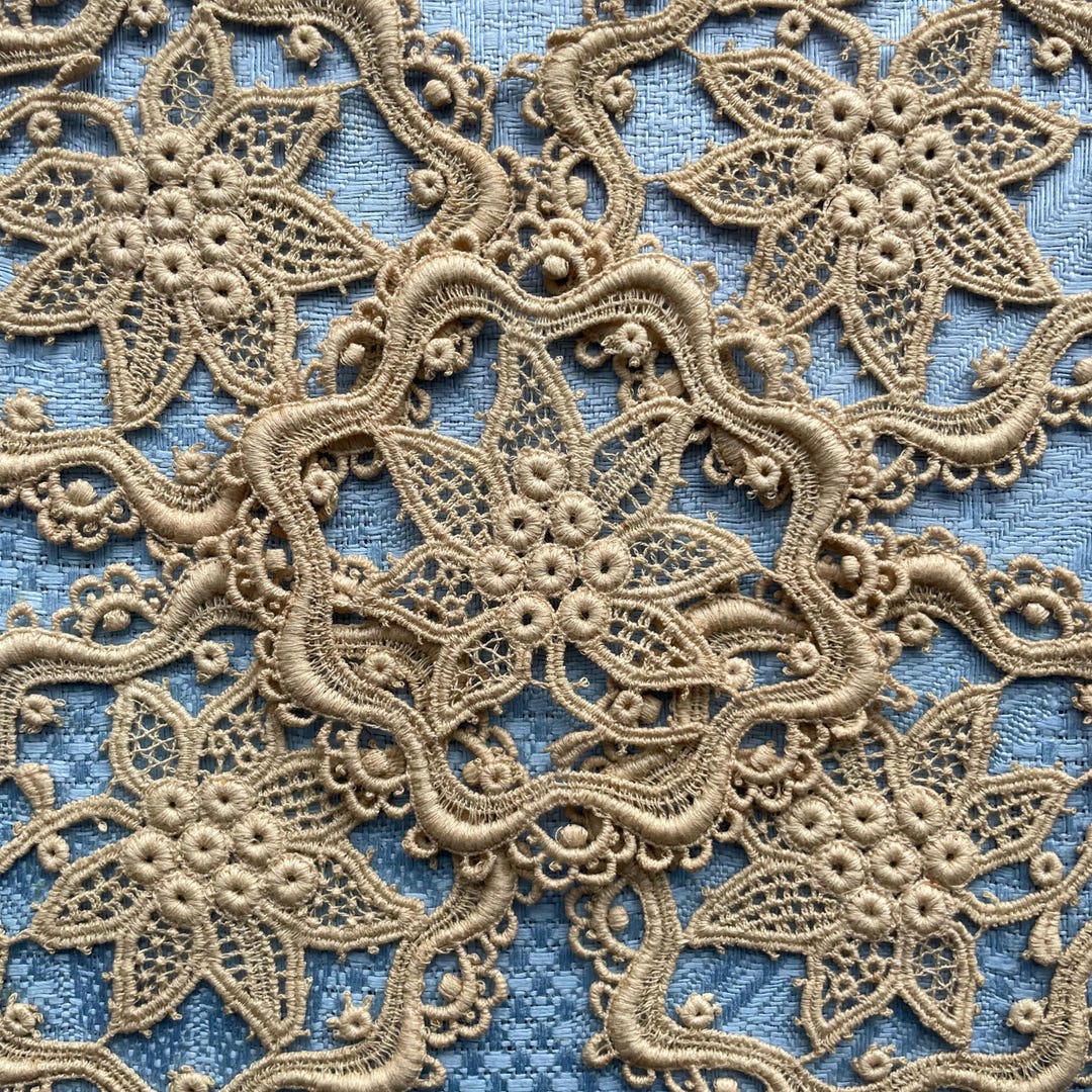 Antique Lace Motifs, Five Beautiful Ecru Floral Lace Motifs, Suitable ...