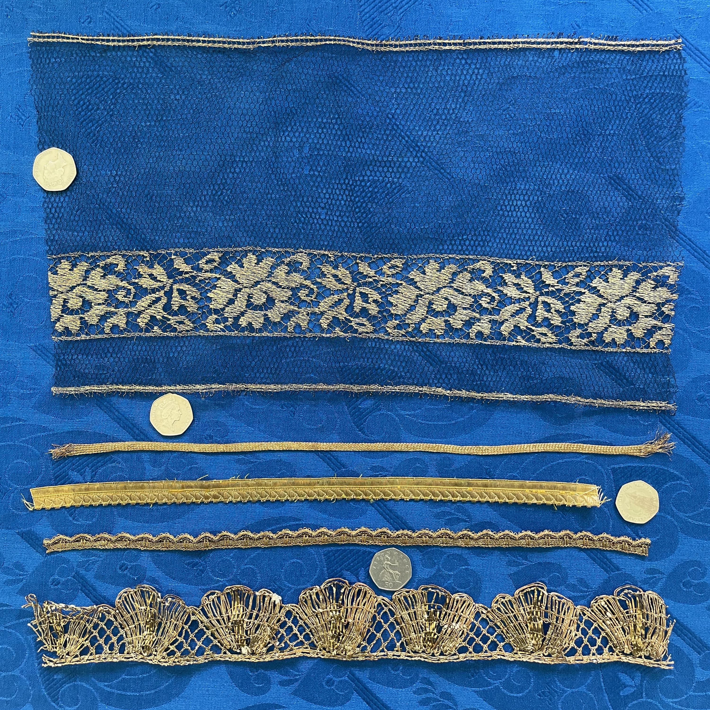 Antique Vintage Gold Passementerie Lace / Metallic Thread Trims, Time ...