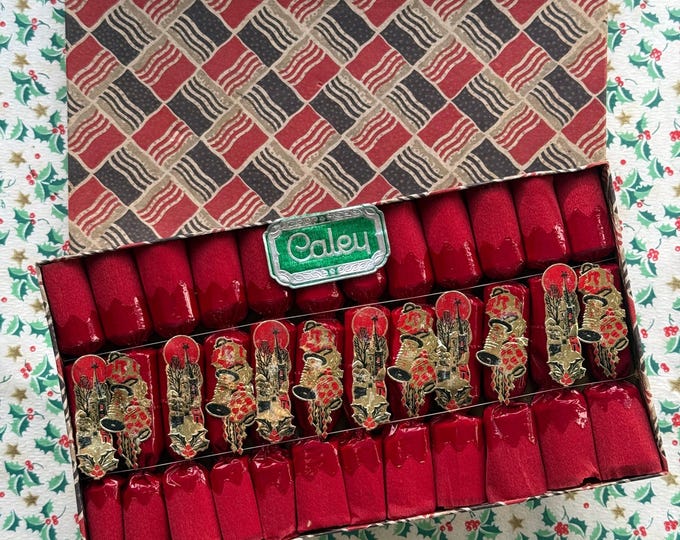 Vintage Christmas Crackers, Caley Miniature Crackers, Vintage Christmas ...
