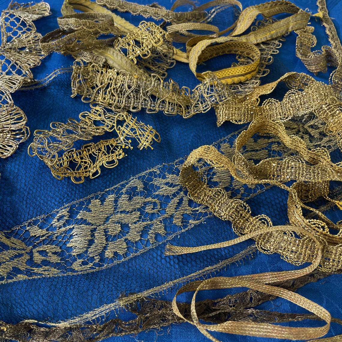 Antique Vintage Gold Passementerie Lace / Metallic Thread Trims, Time ...