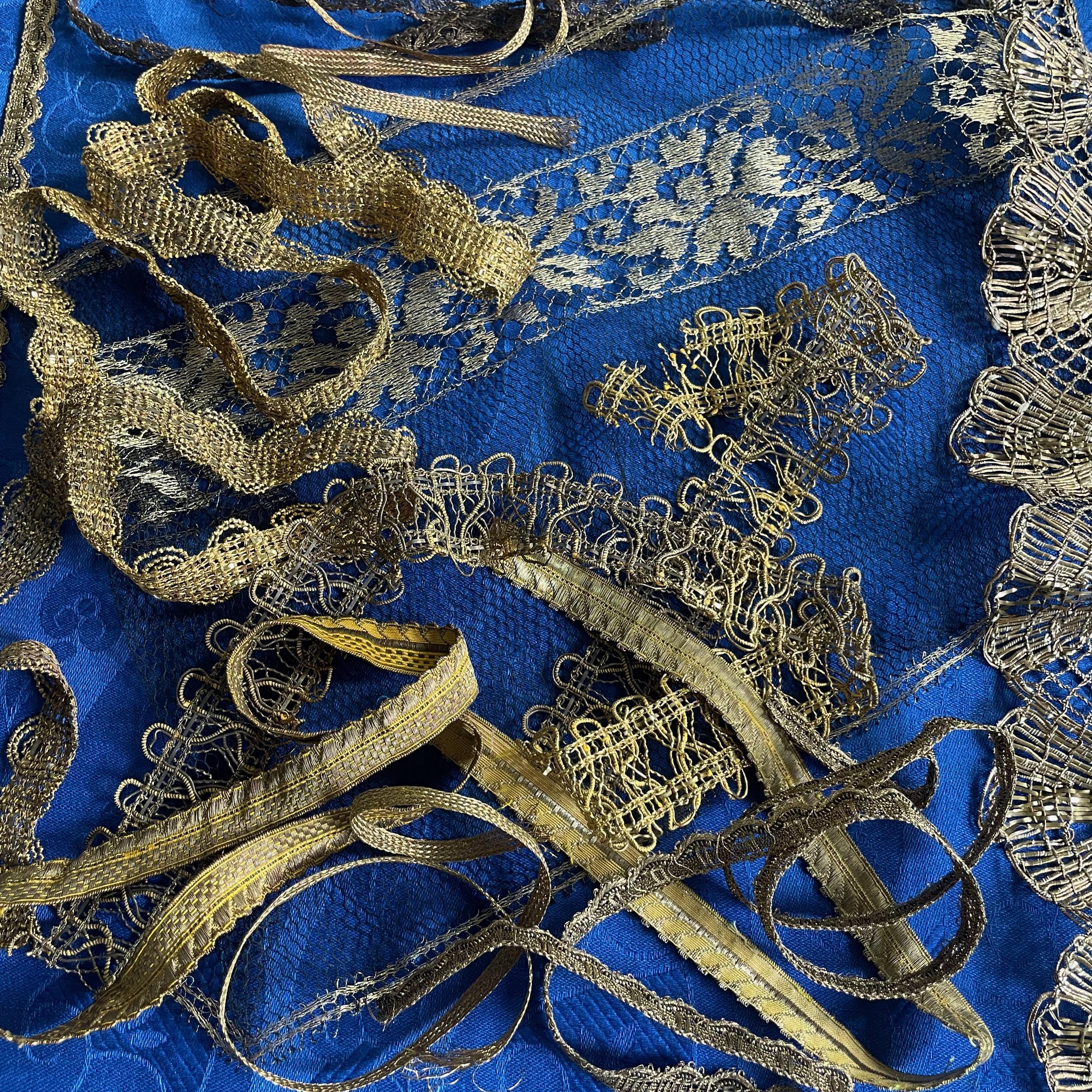 Antique Vintage Gold Passementerie Lace / Metallic Thread Trims, Time ...