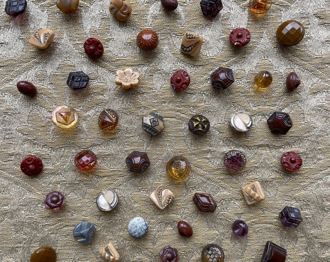 Antique Miniature Glass Buttons, 46 Diminutive Buttons Suitable for ...
