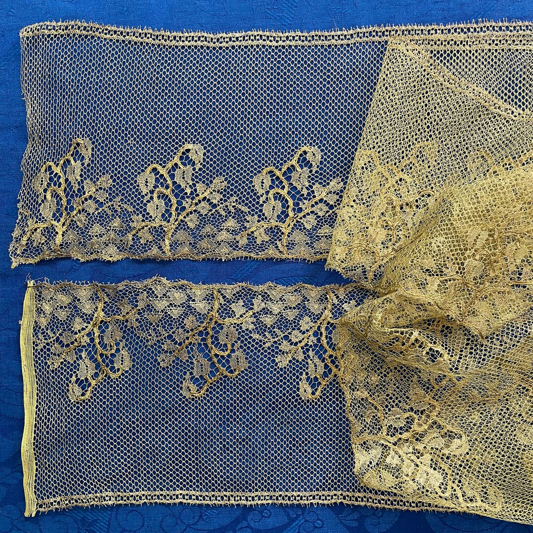 Antique Vintage Gold Metallic Thread Lace Trim, Good-sized Length ...