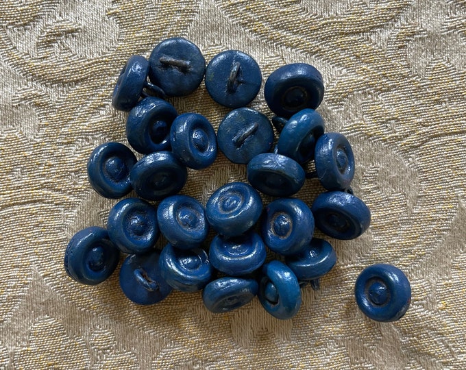 Antique Victorian Boot Buttons, 25 Small Blue Buttons Suitable for ...