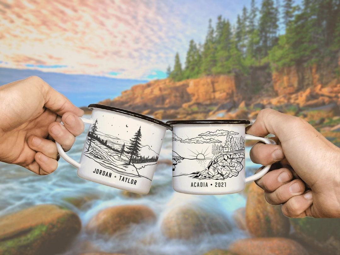 Acadia National Park Camp Mug: Personalized Maine Gift, Beach Camping ...
