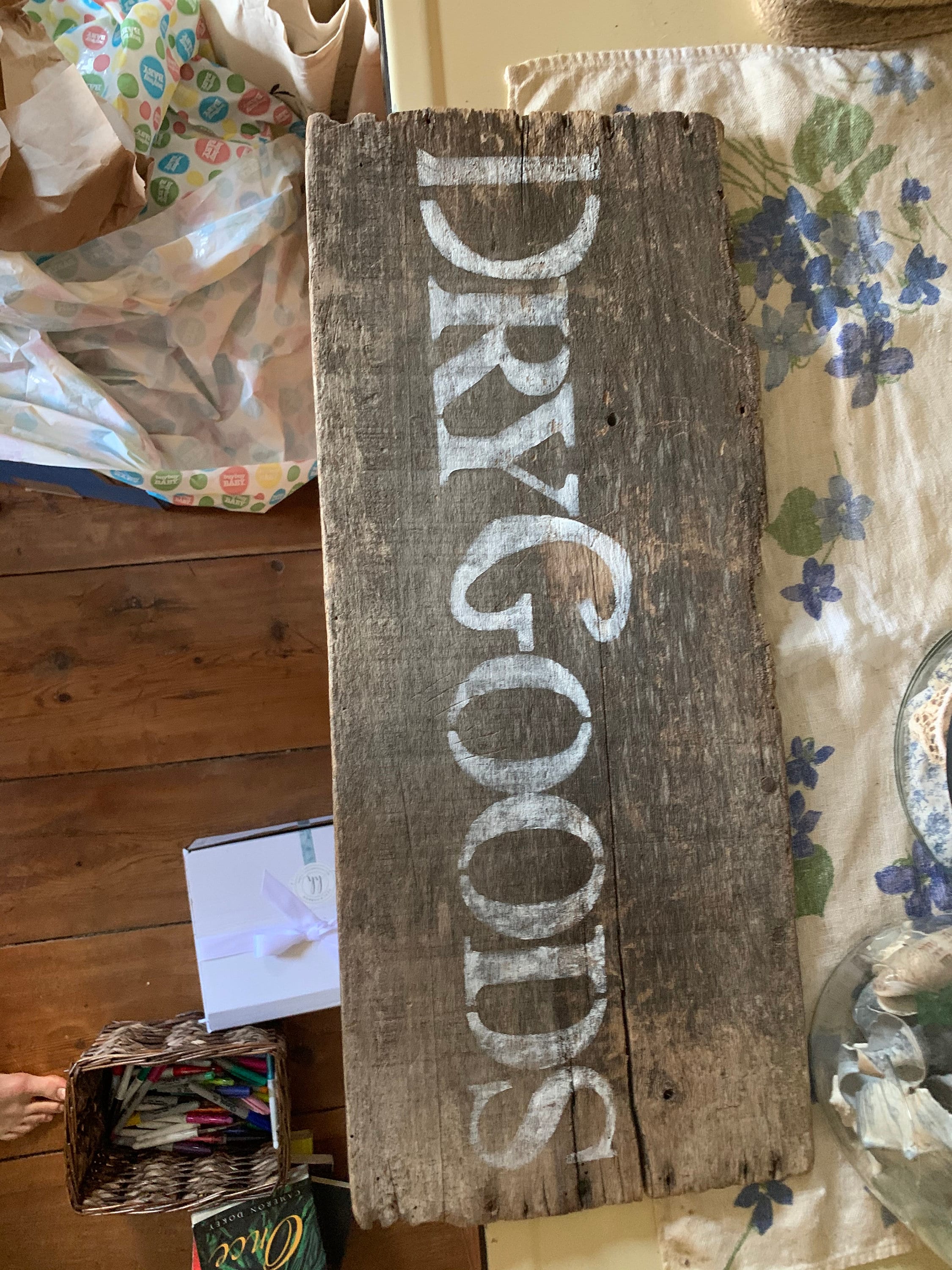 Homemade Dry Goods Sign on Antique Wood - Etsy