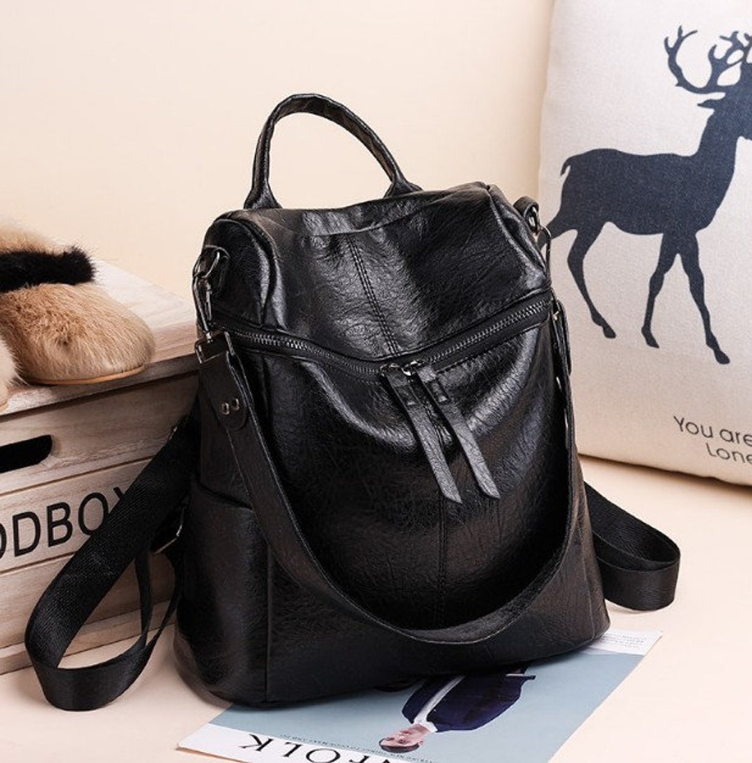 Korean Fashionleather Backpack Women Handbags Cowhide - Etsy