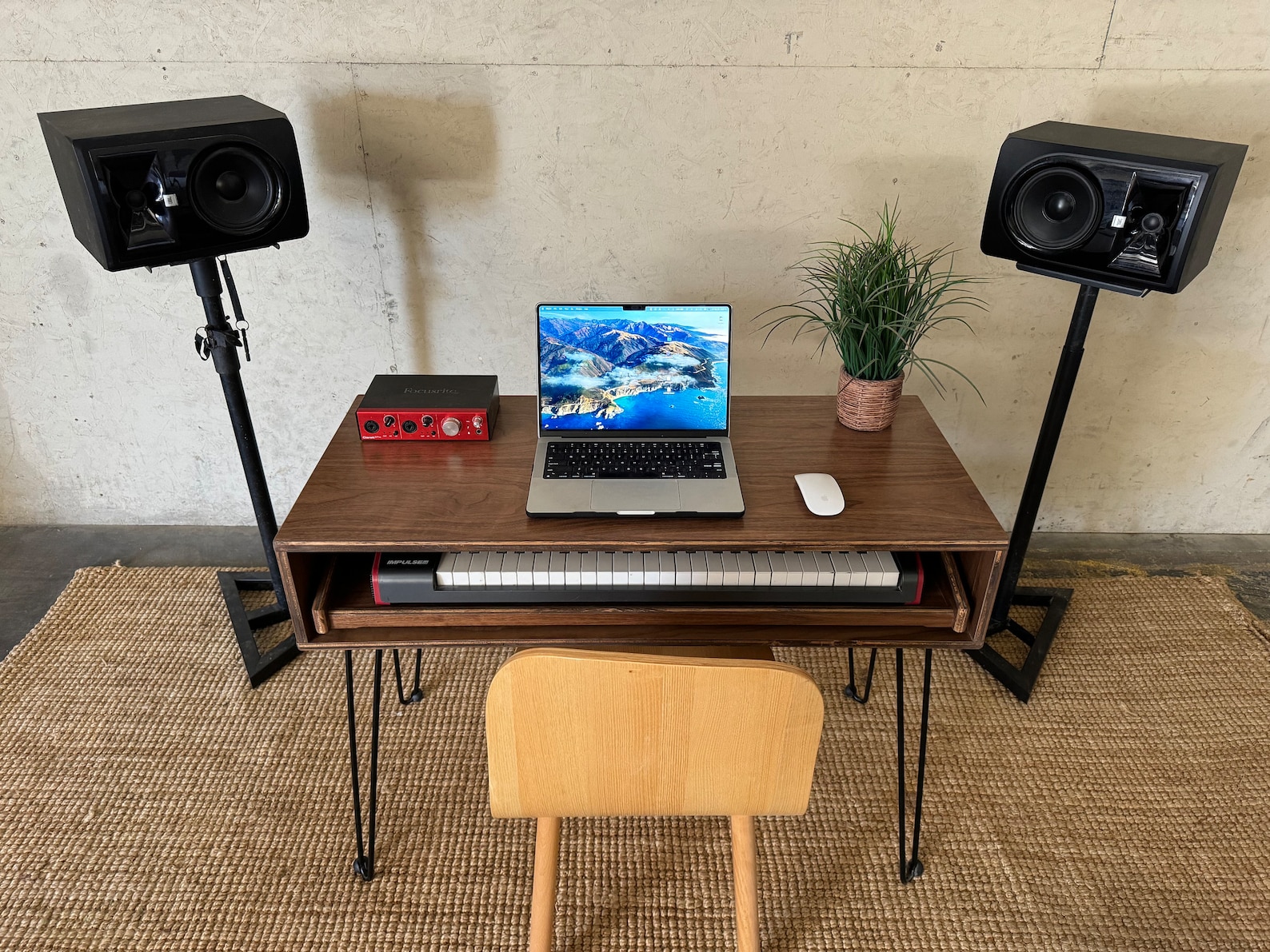 Small Workstation / Side Table W/ 36-44" Pull-out Keyboard Tray - Etsy