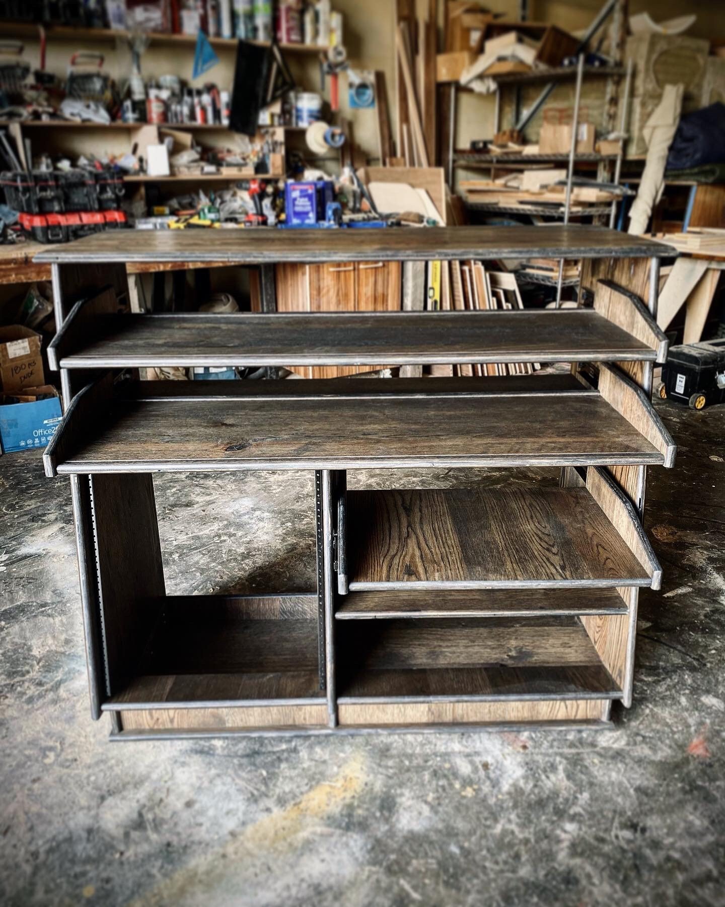 8-12U Slanted SIDECAR Audio Rack | (2) 43” Keyboard Trays | Storage ...