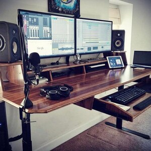 Fixed-height MUSIC STUDIO DESK A-frame Steel Base Keyboard Tray ...