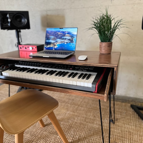 Studio Desk With Keyboard Tray - Etsy