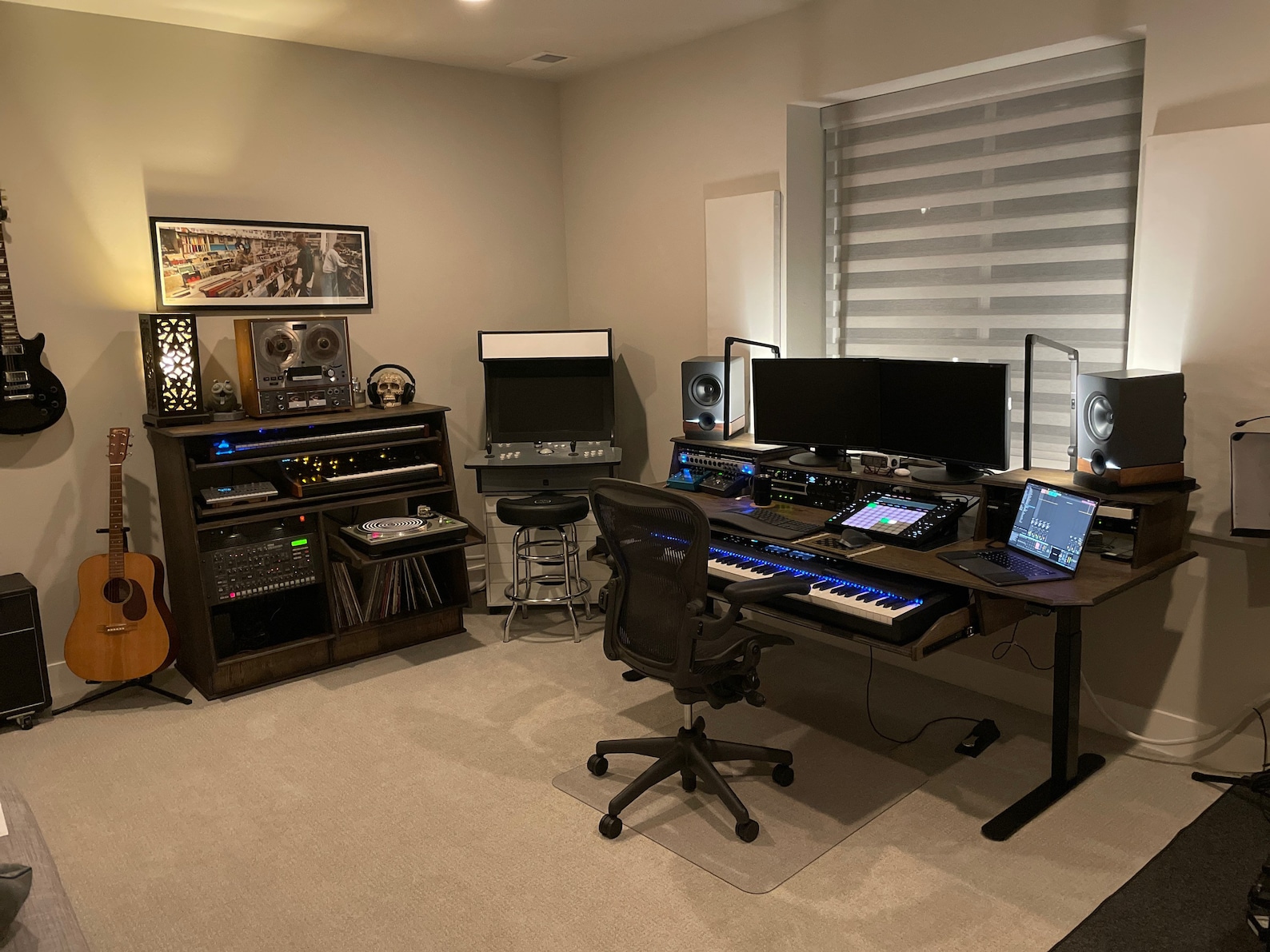 8-12U Slanted SIDECAR Audio Rack | (2) 43” Keyboard Trays | Storage ...