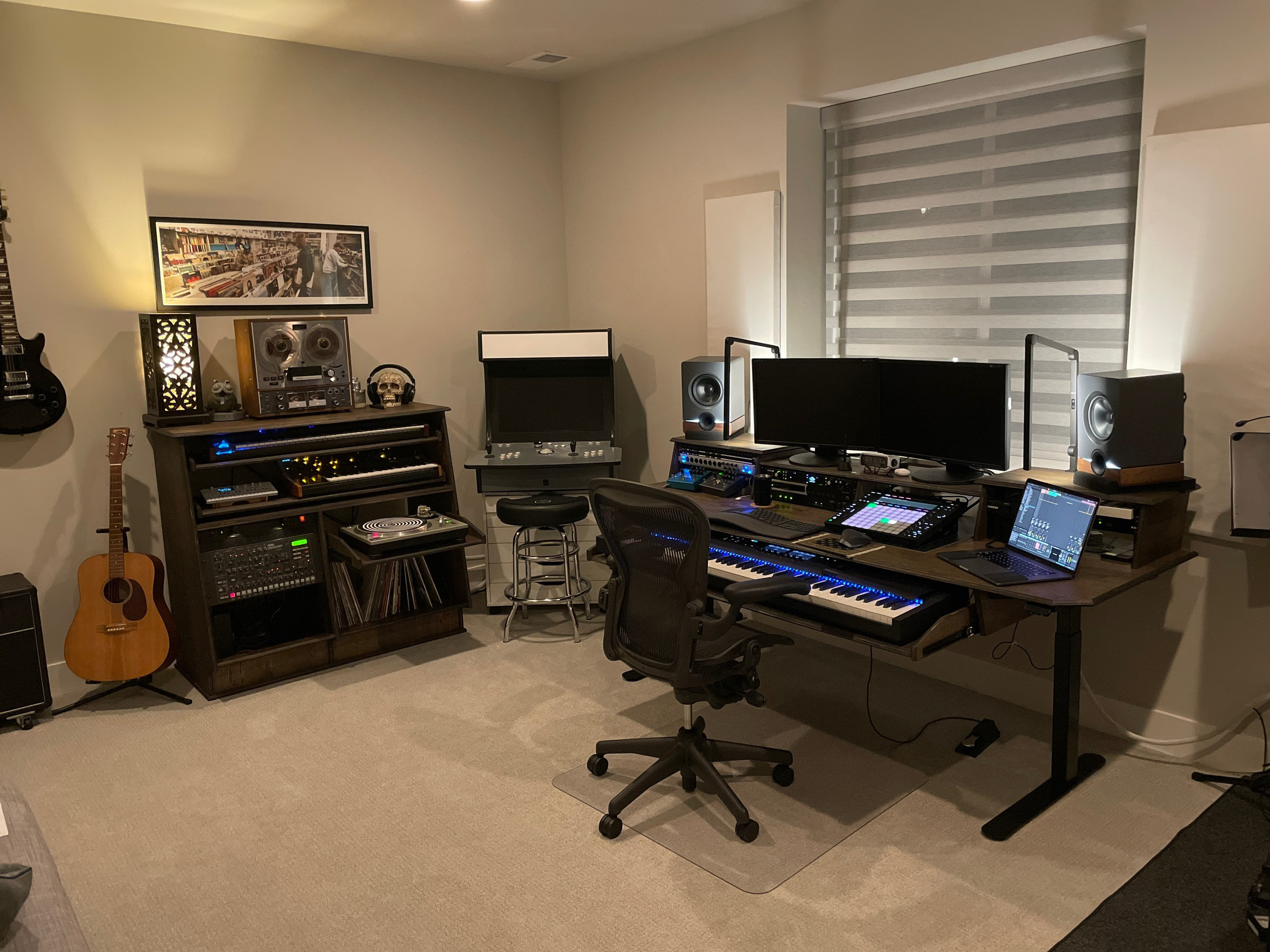 8-12U Slanted SIDECAR Audio Rack | (2) 43” Keyboard Trays | Storage ...