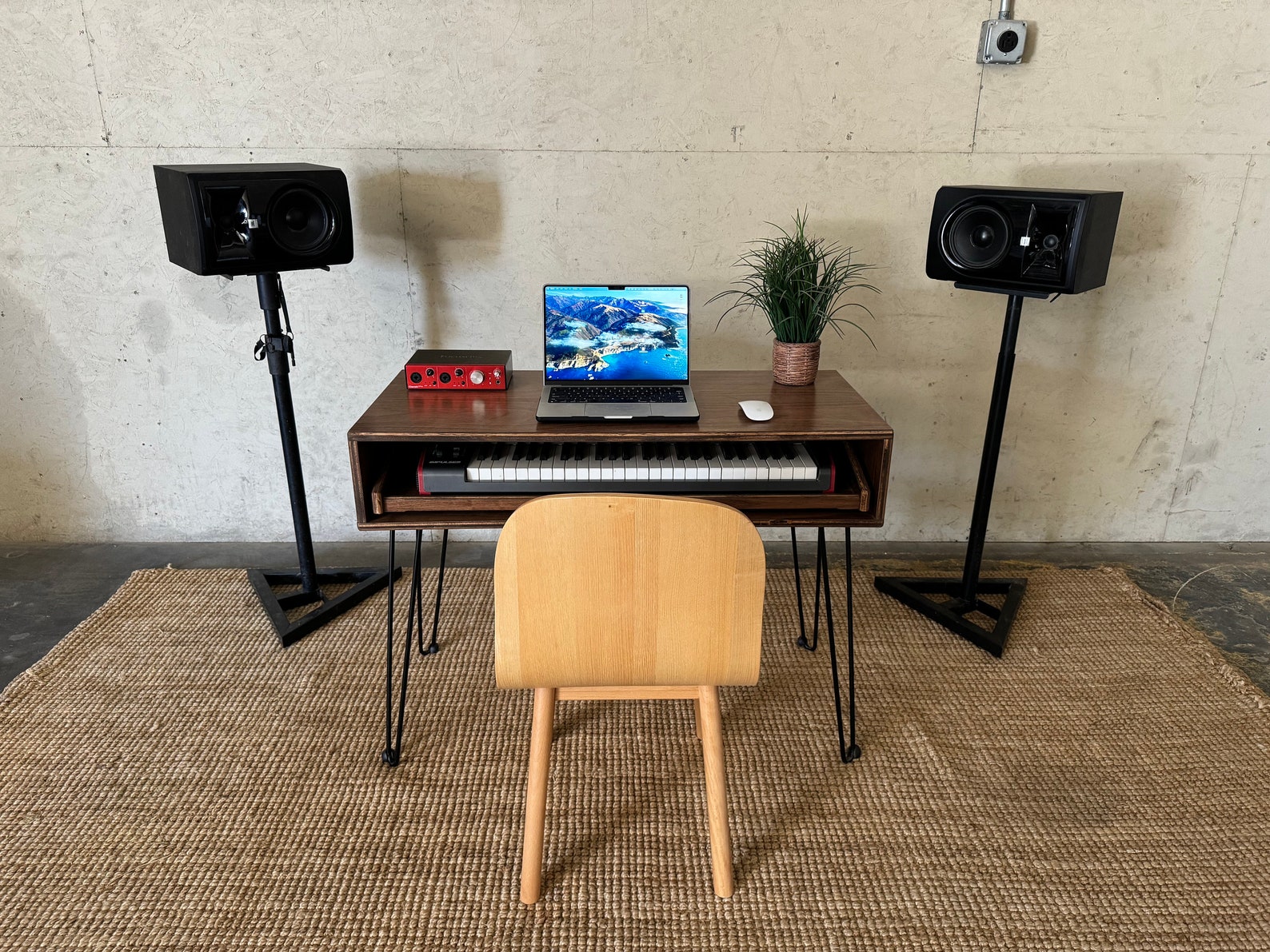 Small Workstation / Side Table W/ 36-44" Pull-out Keyboard Tray - Etsy