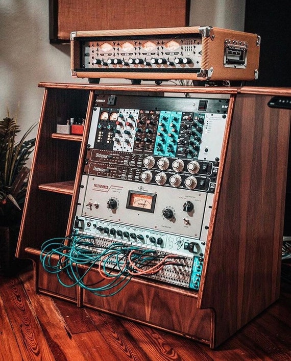 8-16U Slanted SIDECAR AUDIO RACK Storage Shelves | Etsy