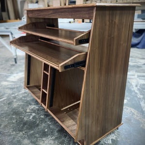 DUAL 8-12U Slanted SIDECAR Audio Rack | (1-2) 43” Keyboard Trays ...