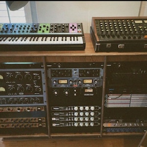 Triple 8-16U Slanted Audio Rack | Optional Rear Racks - Etsy