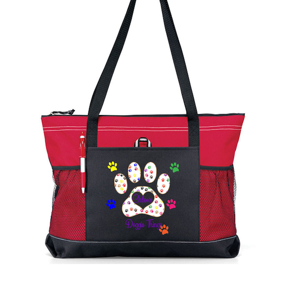 Canvas Tote With Paw Print - Etsy