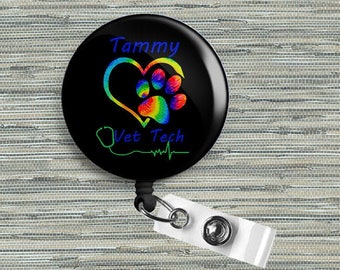 Vet Tech Badge Reel - Etsy