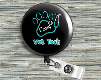 Vet Tech Badge Reel - Etsy