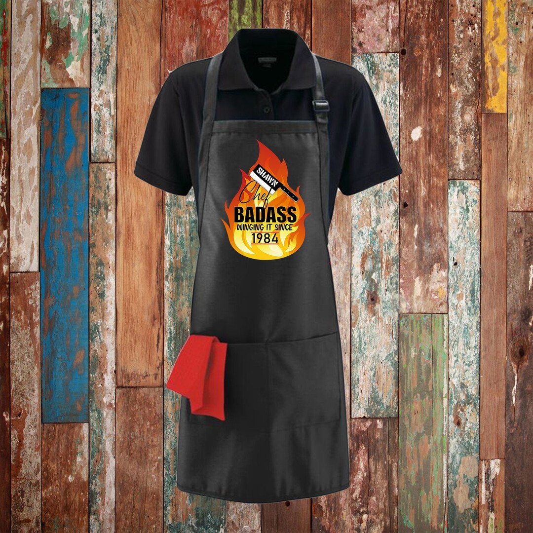 Delantal personalizado Chef Badass, disponible en 3 colores - Etsy España