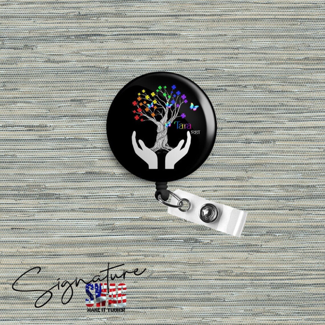 Personalized RBT Puzzle Piece Tree Retractable Badge Reel - Etsy