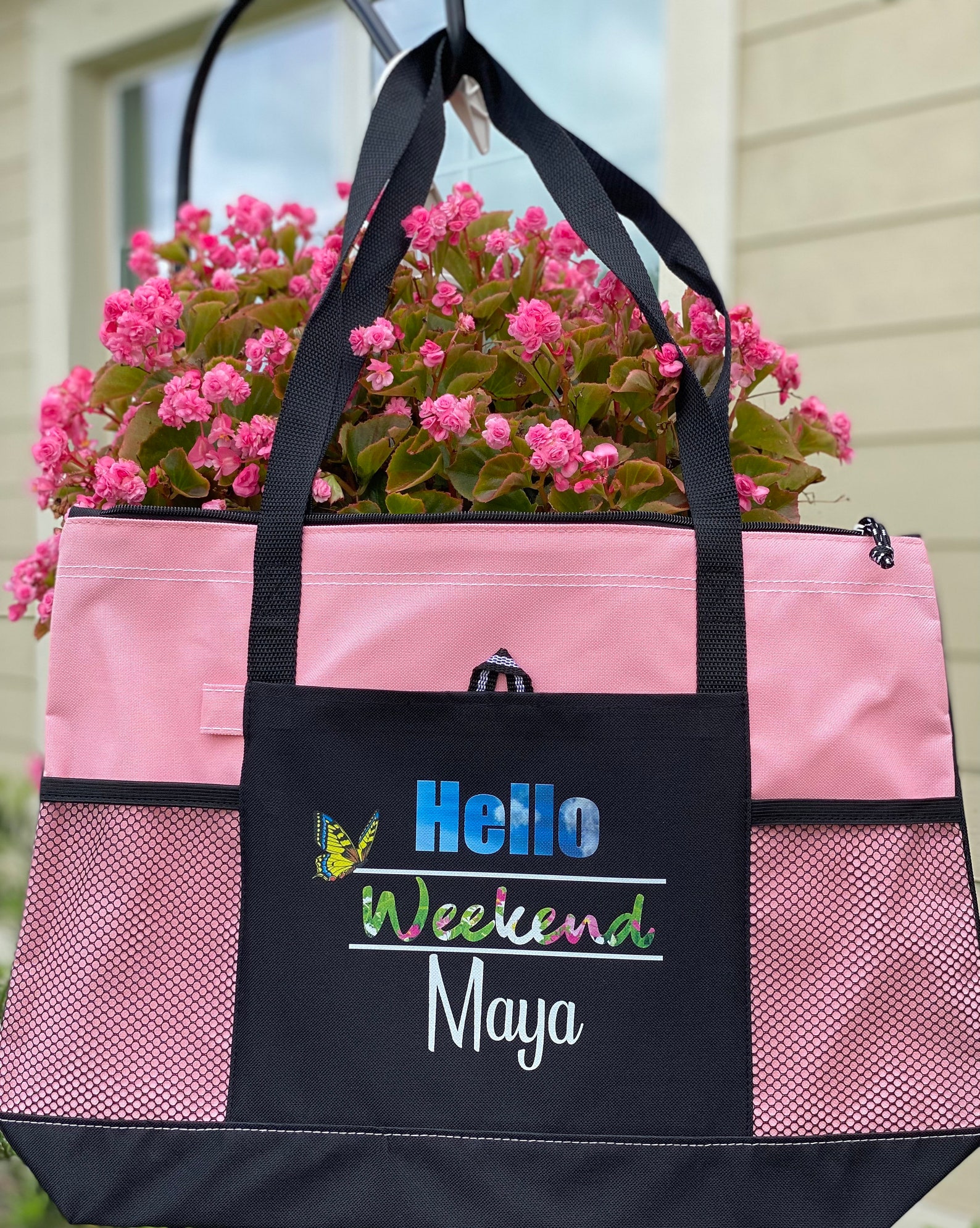 Personalized Hello Weekend Monogram Tote Bag Available in 7 - Etsy