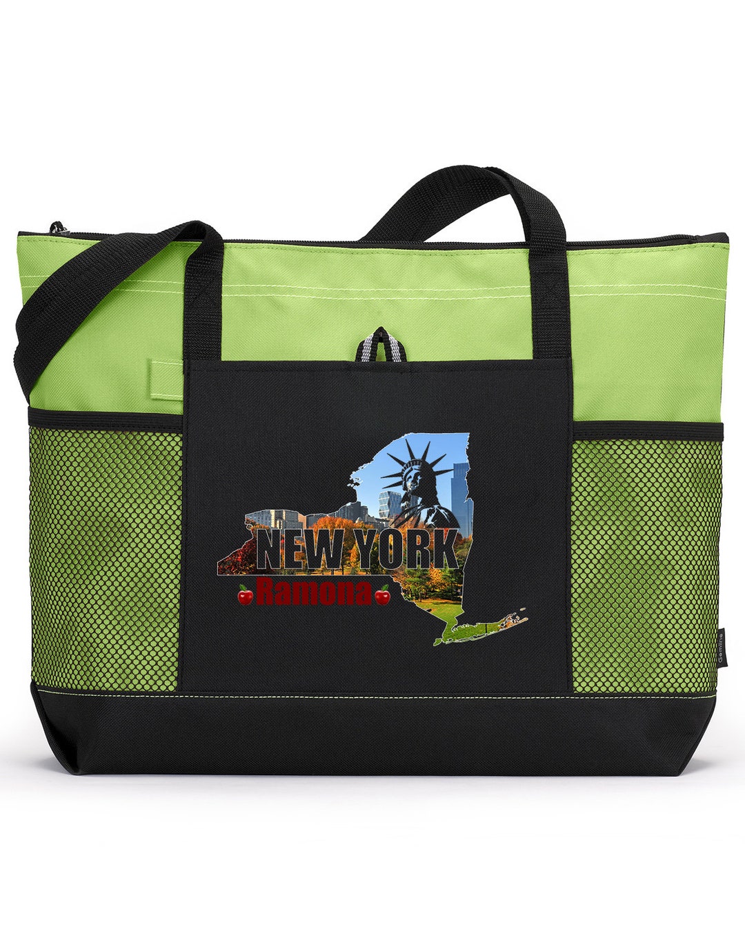 Personalized New York Apple Tote Bag, Available in 7 Colors - Etsy