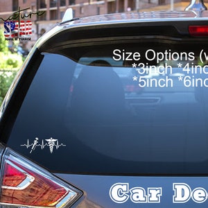 Personalized Medical Heartbeat Vinyl Car Decal, 9 Colors Available - Etsy