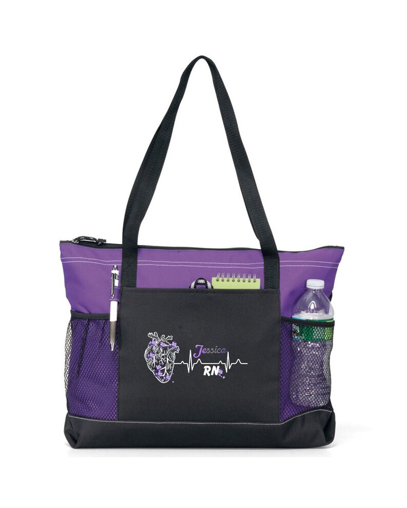 Personalized Zen Heart EKG Tote Bag Available in 7 Colors - Etsy