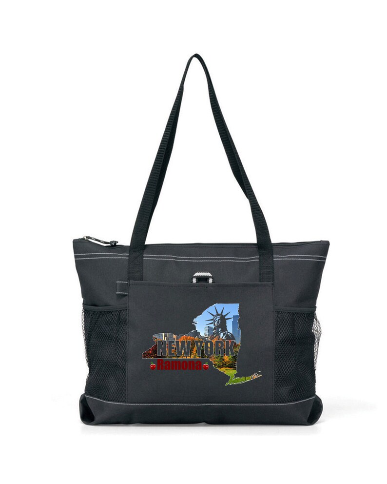 Personalized New York Apple Tote Bag Available in 7 Colors - Etsy