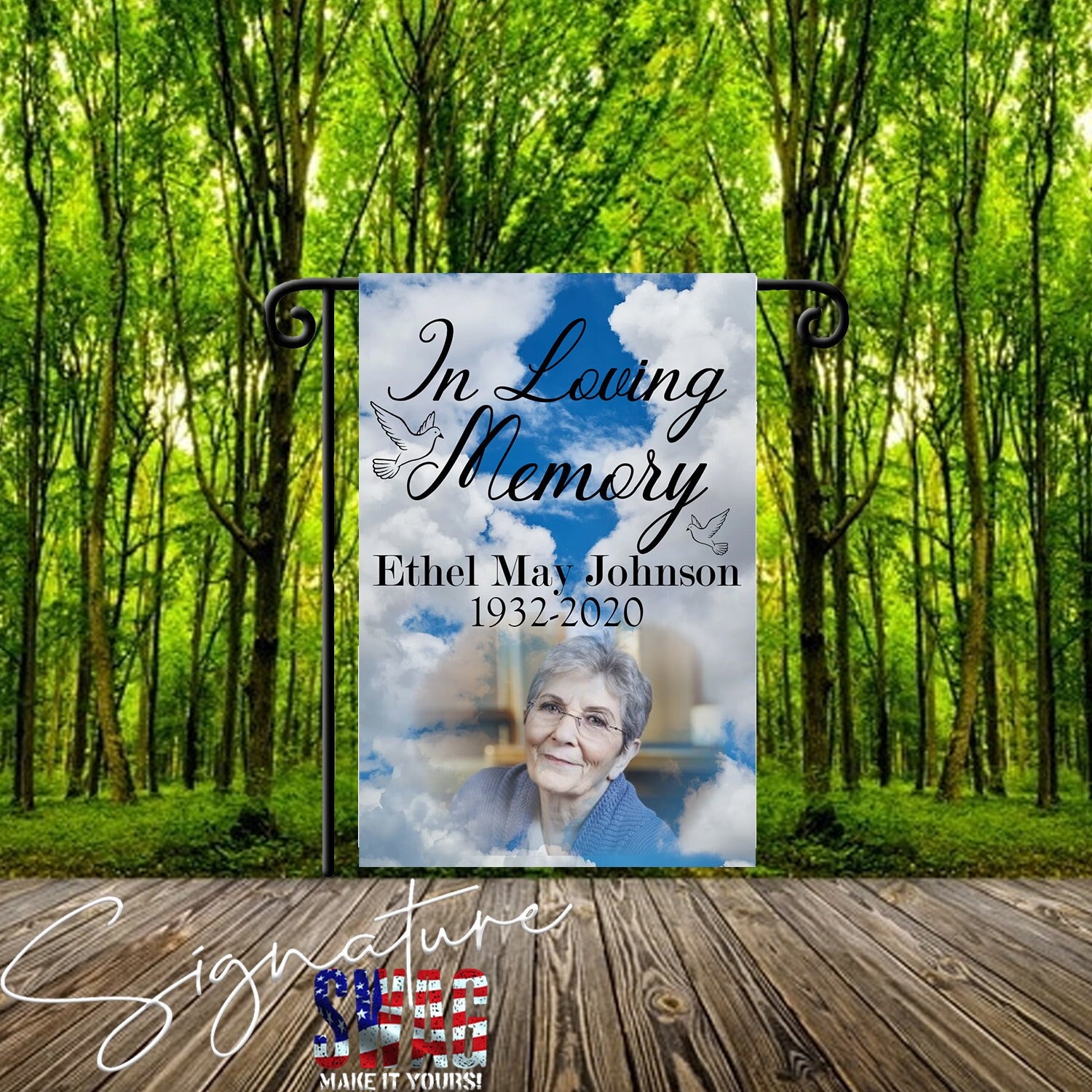 Personalized in Loving Memory Yard Flag - Etsy