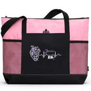 Personalized Zen Heart EKG Tote Bag, Available in 7 Colors - Etsy