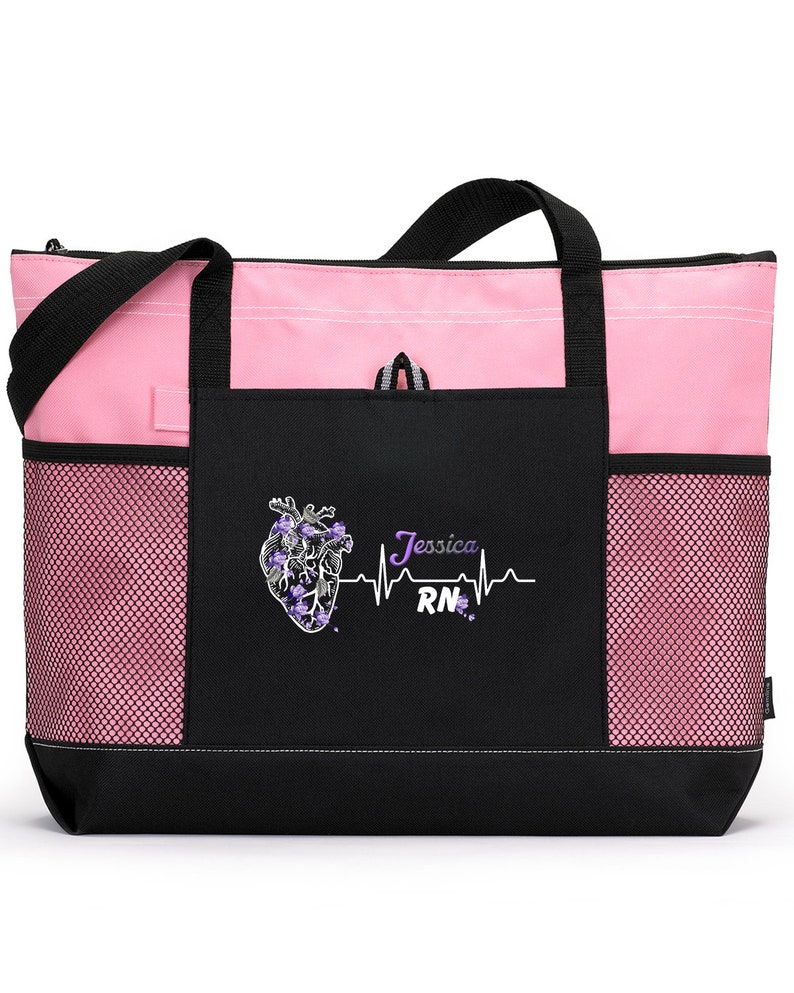 Personalized Zen Heart EKG Tote Bag Available in 7 Colors - Etsy
