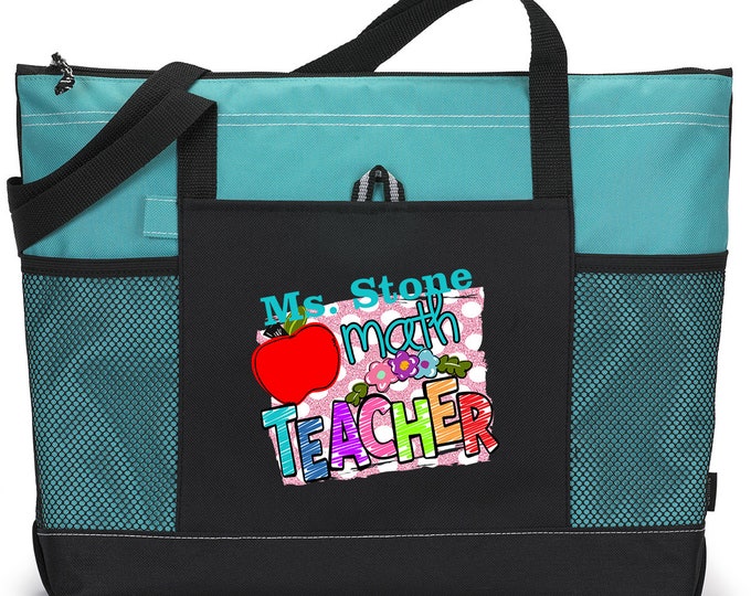 Math Teacher Tote Bag Featuring Mathematical Formulas and Charts ...